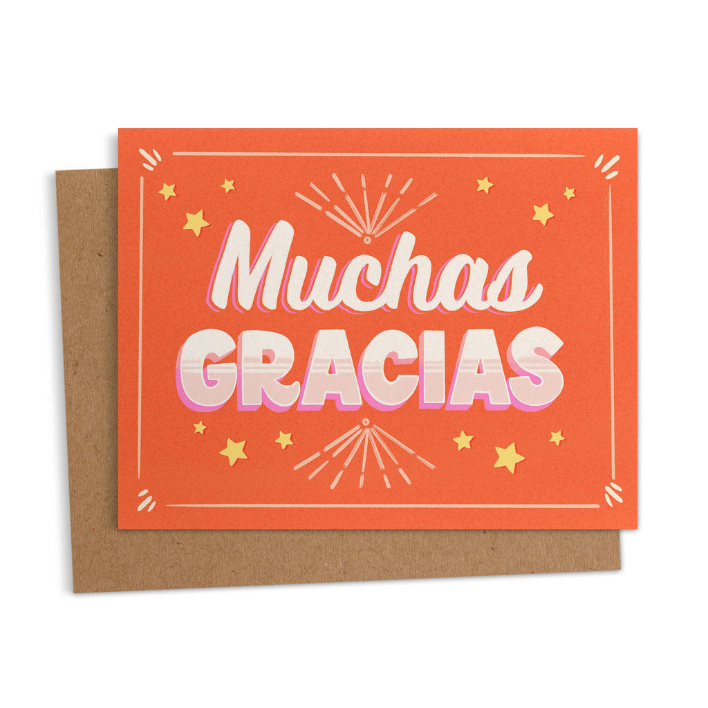 Muchas Gracias Rótulo Spanish Thank You Greeting Card – MOLAA Shop
