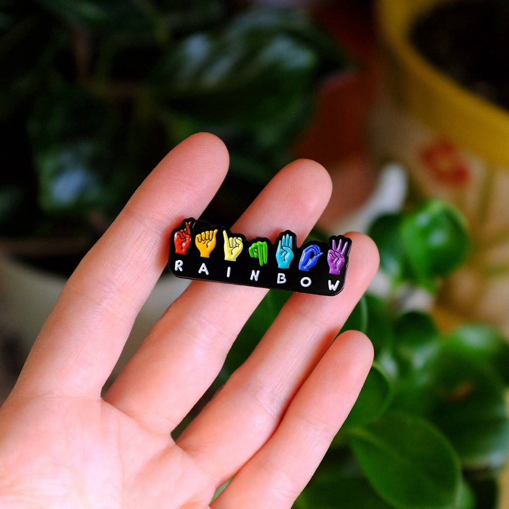 Rainbow ASL Fingerspell Pin – MOLAA Shop