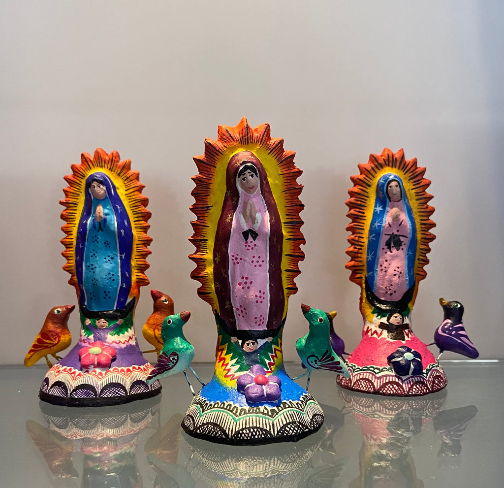 Mexican Clay Sculpture Of Virgin Of Guadalupe Molaa Shop