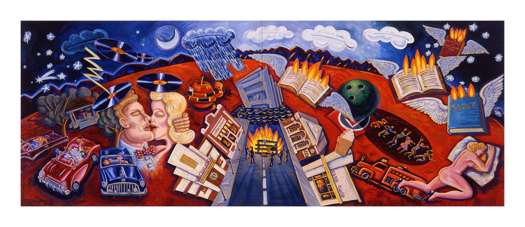 Pleasantville Color Cartoon by Frank Romero - Digital archival print ...